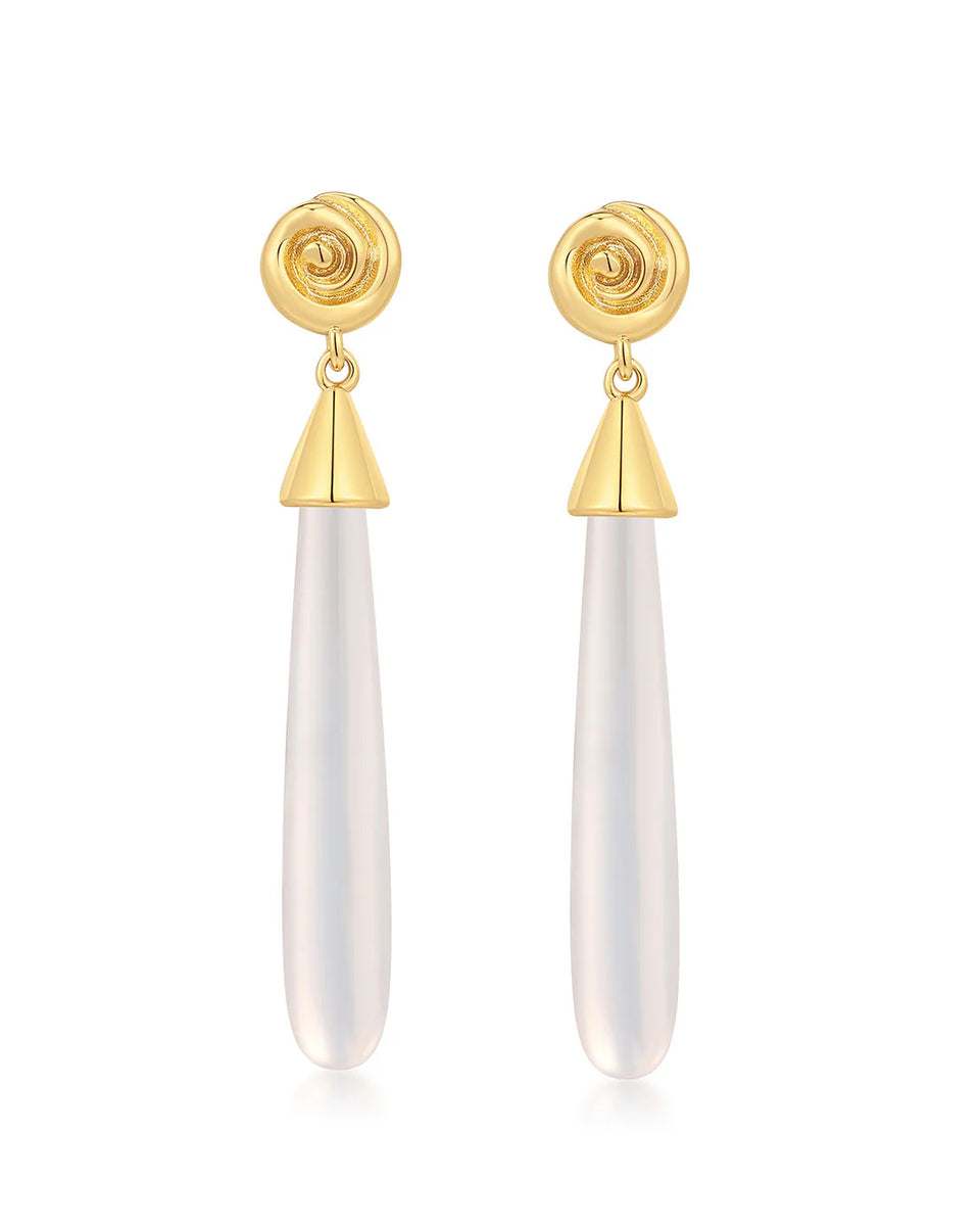 The Coquille Stone Drop Stud | Gold – Homebody