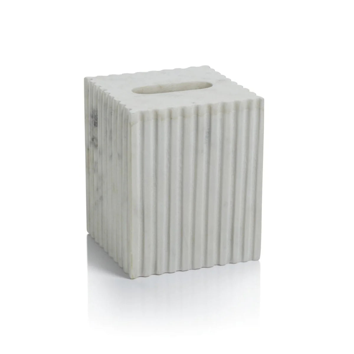 Camogli Fluted White Marble Tissue Box – Homebody